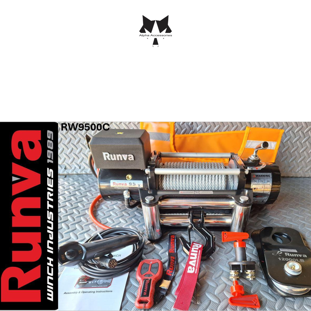 Runva | 9500LBS – Runva Winch 12V With Steel Cable — Alpha Accessories ...