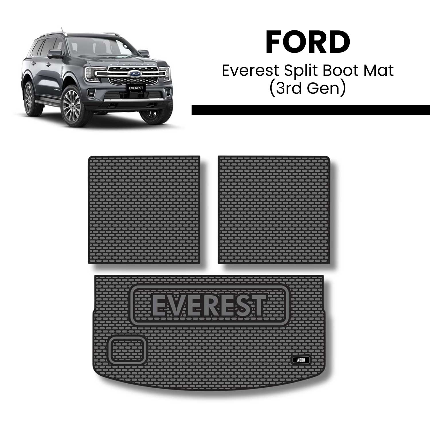 Ford Everest Split Boot Mat - 3rd — Alpha Accessories (Pty) Ltd